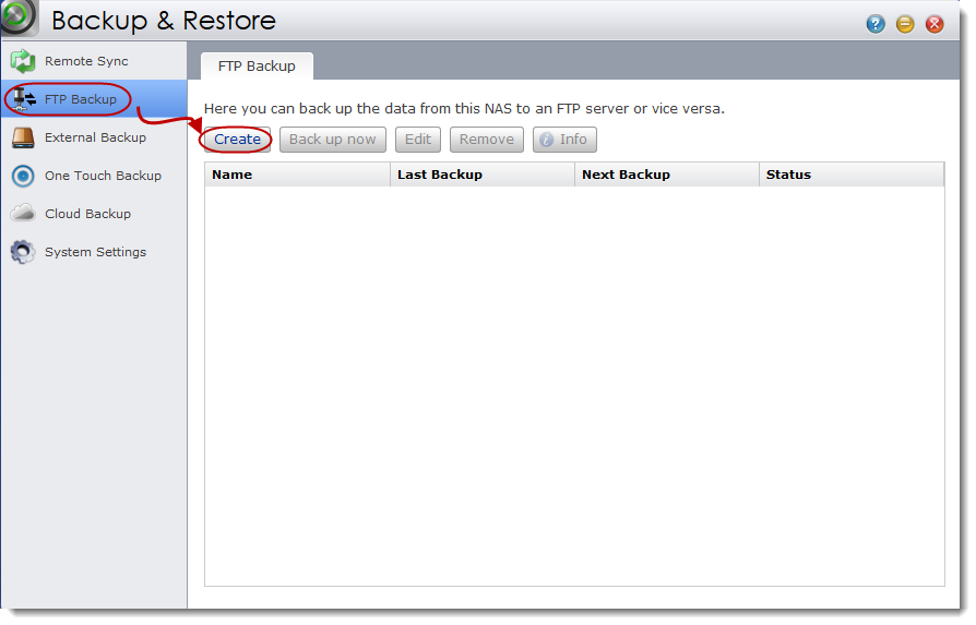 FTP Backup - ASUSTOR NAS