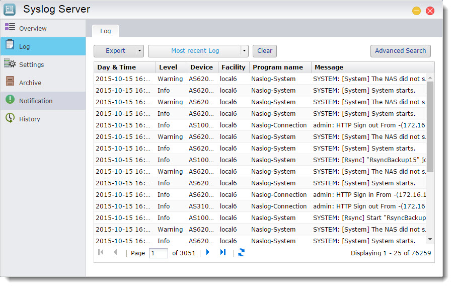 NASをSyslogサーバーとして使用する - ASUSTOR NAS