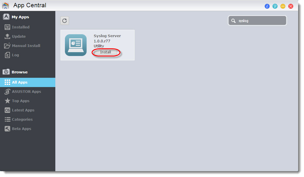 將 NAS 設定為 Syslog 伺服器 - ASUSTOR NAS