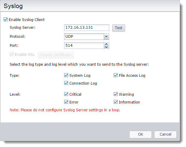 將 NAS 設定為 Syslog 伺服器 - ASUSTOR NAS
